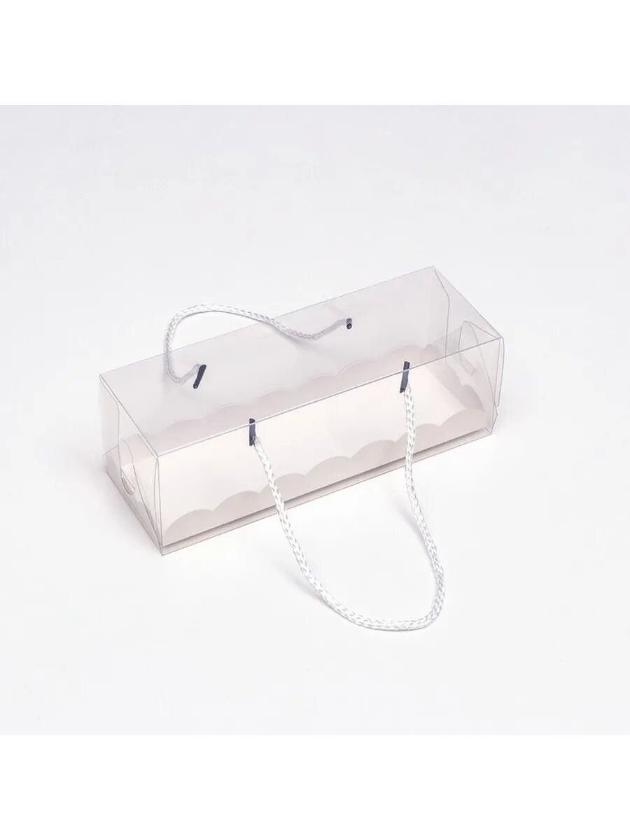 Белая упаковка для десертов 22,5х7,8х7,8 см