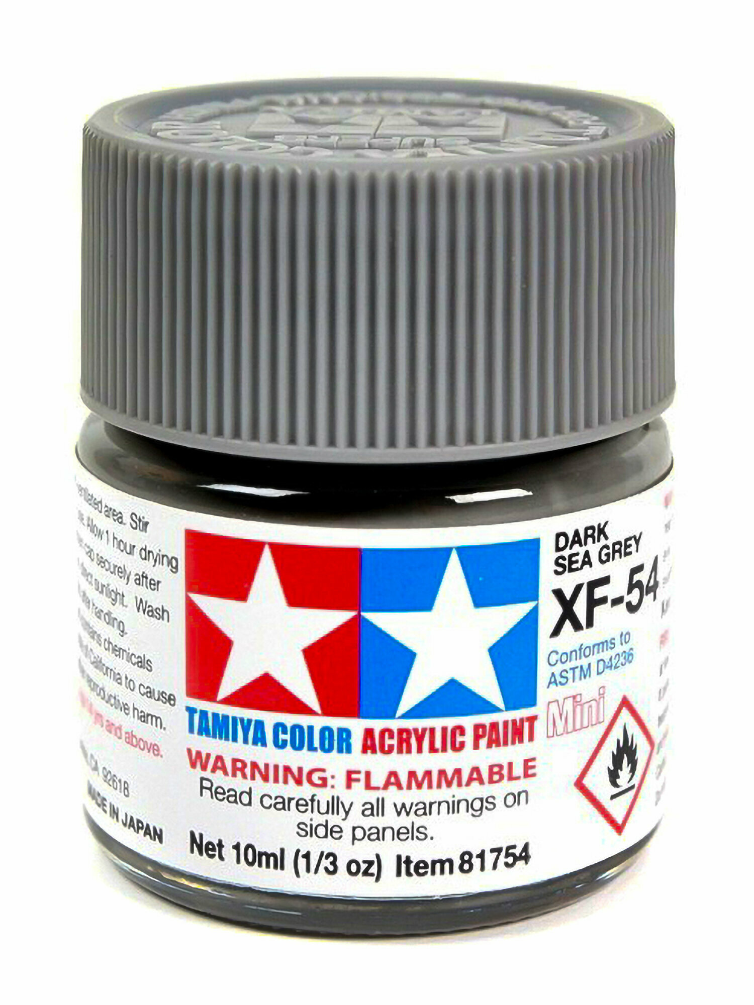 Краска акриловая Tamiya Color XF-54 Dark Sea Grey 81754 темно-серая морская матовая, 10 мл