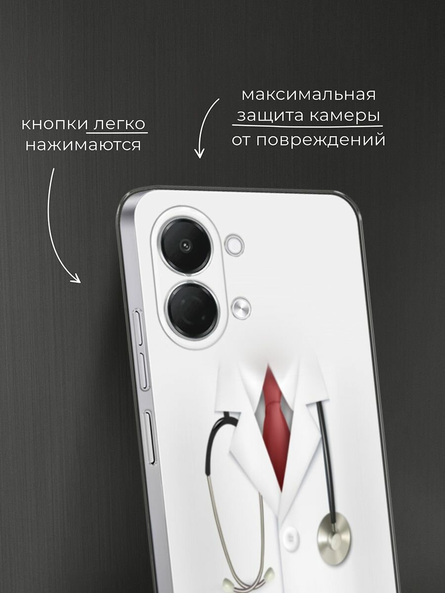 Чехол на Tecno Spark Go 3 / Текно Спарк Го 3 с принтом Халат врача — фото 1