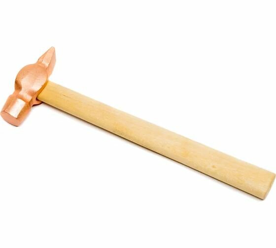 Молоток с круглым бойком и деревянной рукояткой Partex омедненный