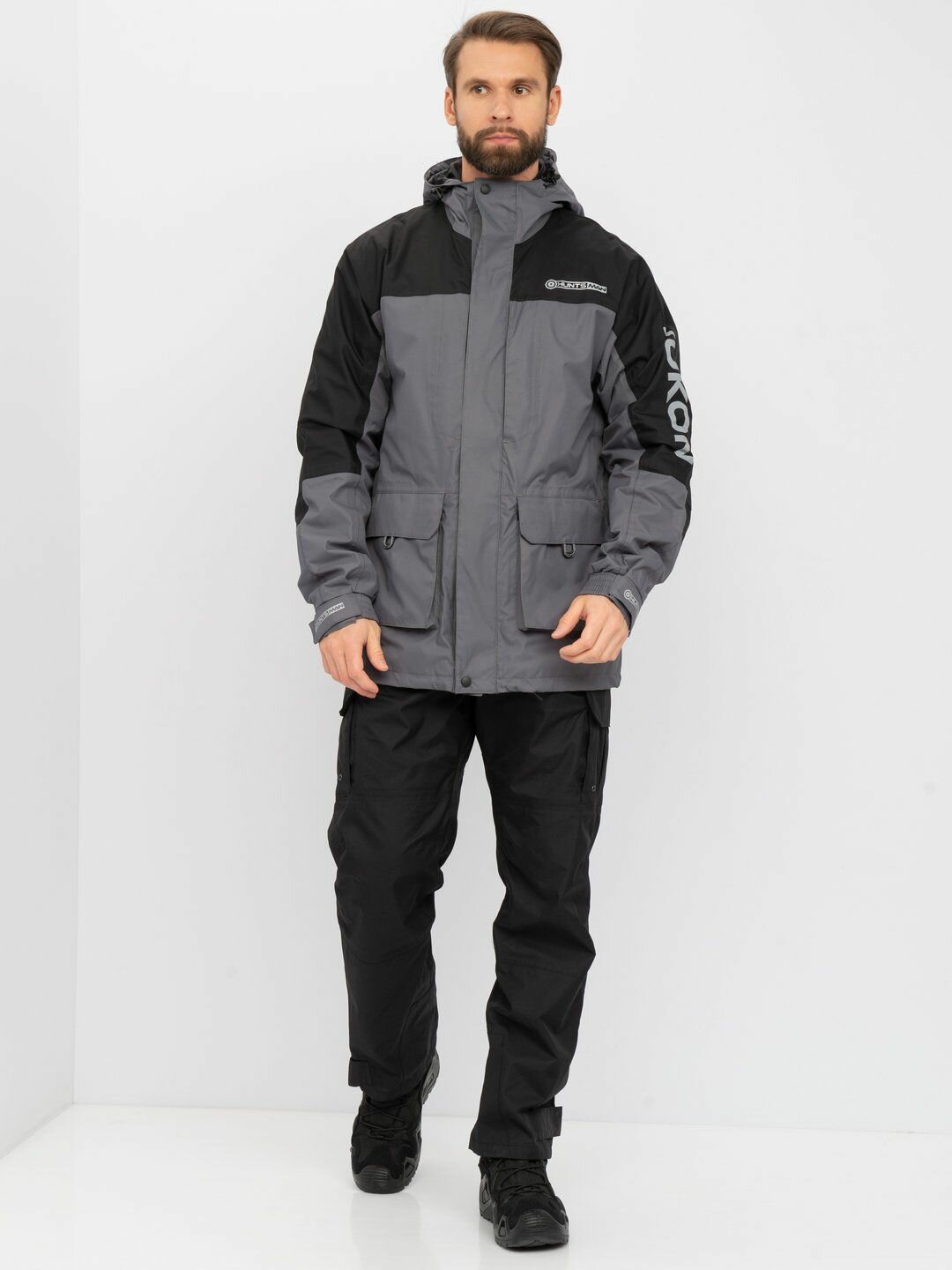 Костюм демисезонный Юкон, фирма Huntsman, ткань Breathable, цвет (Серый), размер 44-46/182-188