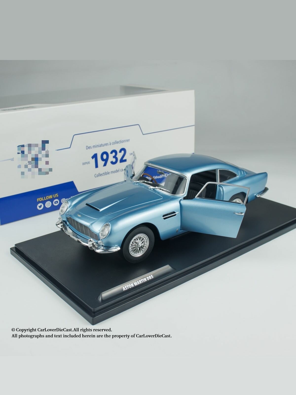 Машинка Solido 1/18 ASTON MARTIN DB5 LIGHT METALLIC BLUE 1964 Die-cast Alloy Car Model Gift