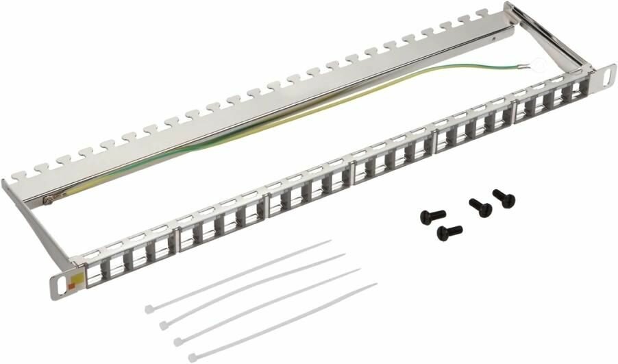 Патч-панель Lanmaster наборная 19", 0.5U, порты 24хRJ45, STP (LAN-PPC24OK-STP)