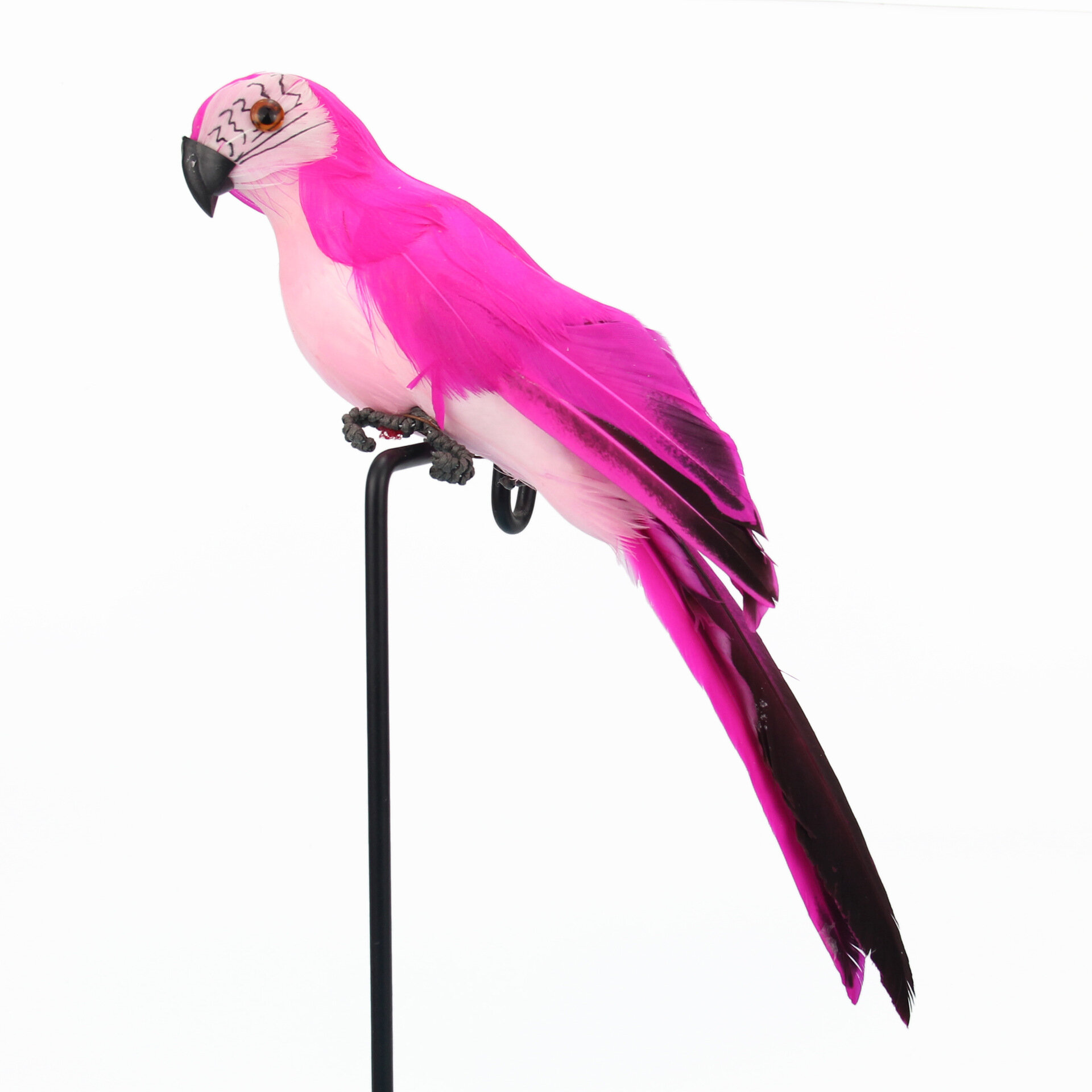 Искусственные пестрые птицы из пенопласта Розовый, Parrot Pink 25cm