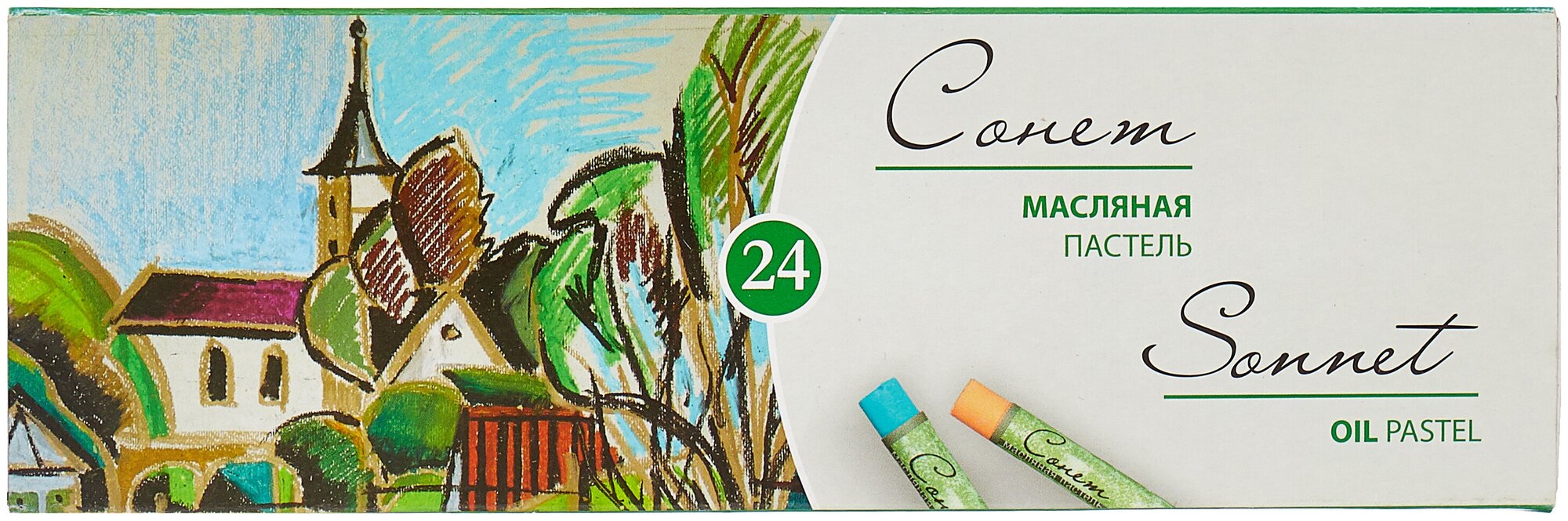 Пастель масляная художественная Невская палитра "Сонет", 24 цвета, круглое сечение (7041156)