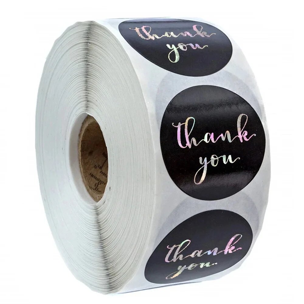Наклейки "Thank You", 1 дюйм, 50-500 шт QY1049-100pcs
