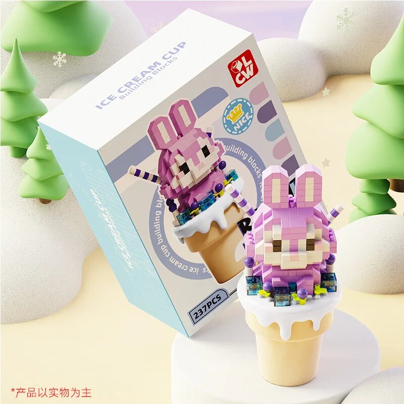 MINISO Мини-конструктор Panda с мороженым With Box, 8001-F