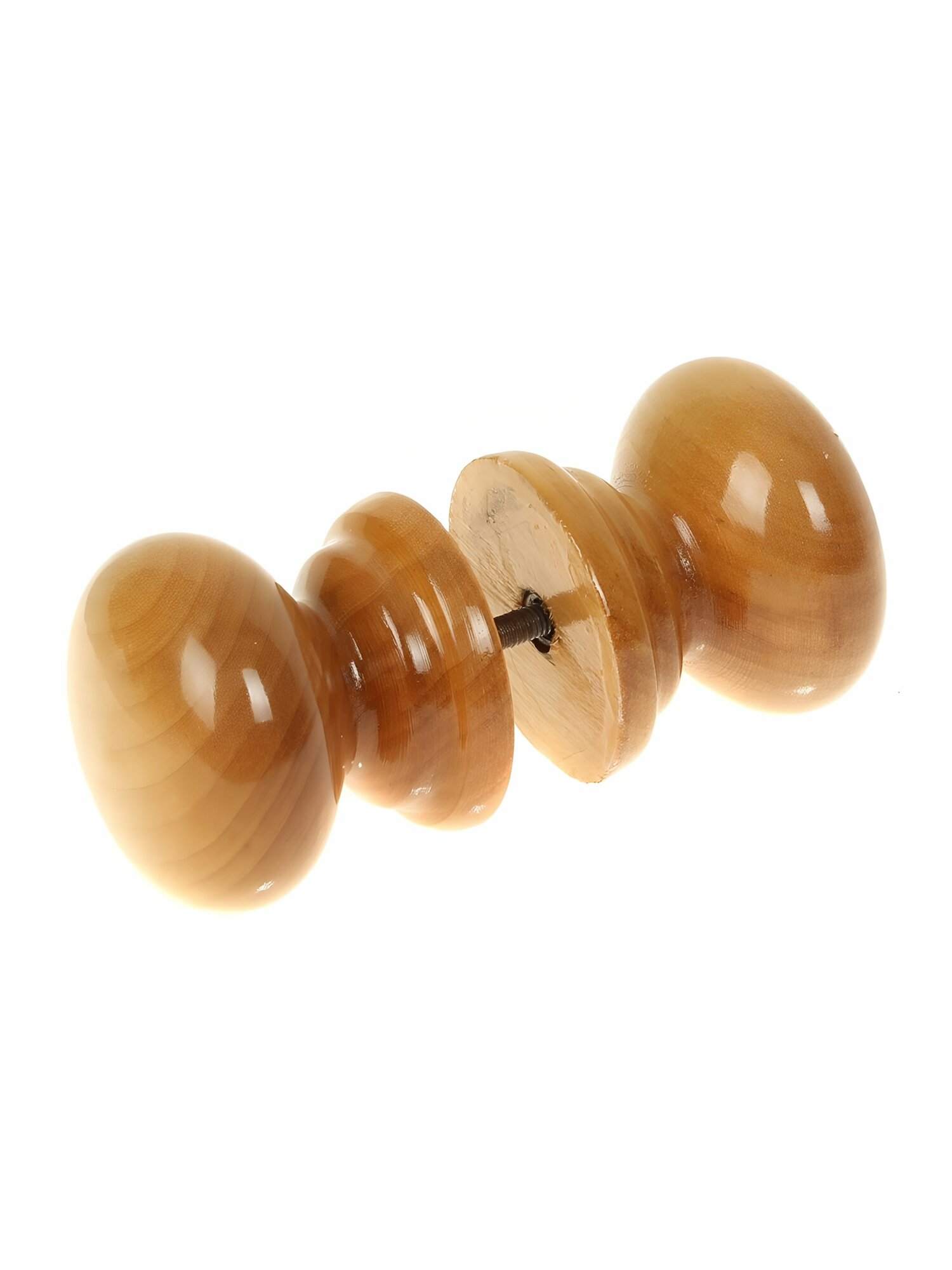 Ручки для двери стационарные деревянные круглые, 2 шт, береза, без замка, Россия