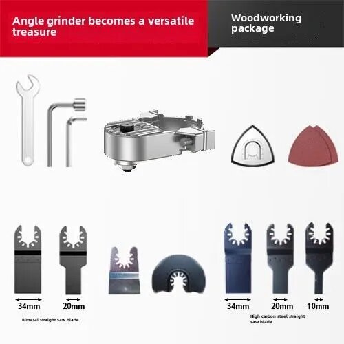 Преобразователь для угловой шлифмашины универсальный инструмент для резки дерева, обработки древесины, резьбы, аксессуар для электроинструмента многофункциональный (Пакет для каменщиков 471.4г )