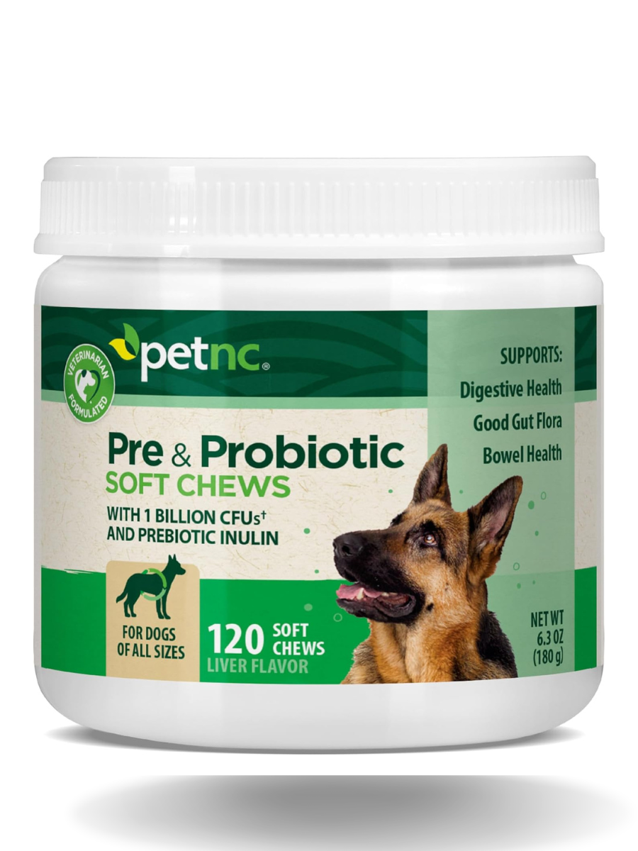 Petnc NATURAL CARE, Жевательные таблетки с пребиотиками и пробиотиками, для всех собак, печень, 120 жевательных таблеток, 180 г