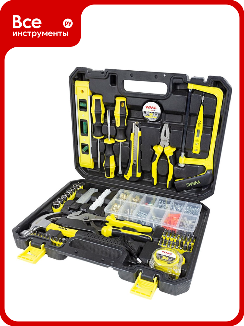 Набор инструментов WMC TOOLS 700 пр. 1/4" (6гр.)(5-13 мм, шарнирно-губцевый, биты, отвертки, расходник) WMC-20700(47911)