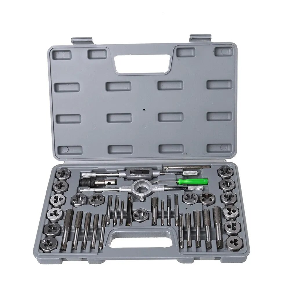 40 шт. метрические плашки и метчики набор, Серебро набор для нарезания резьбы