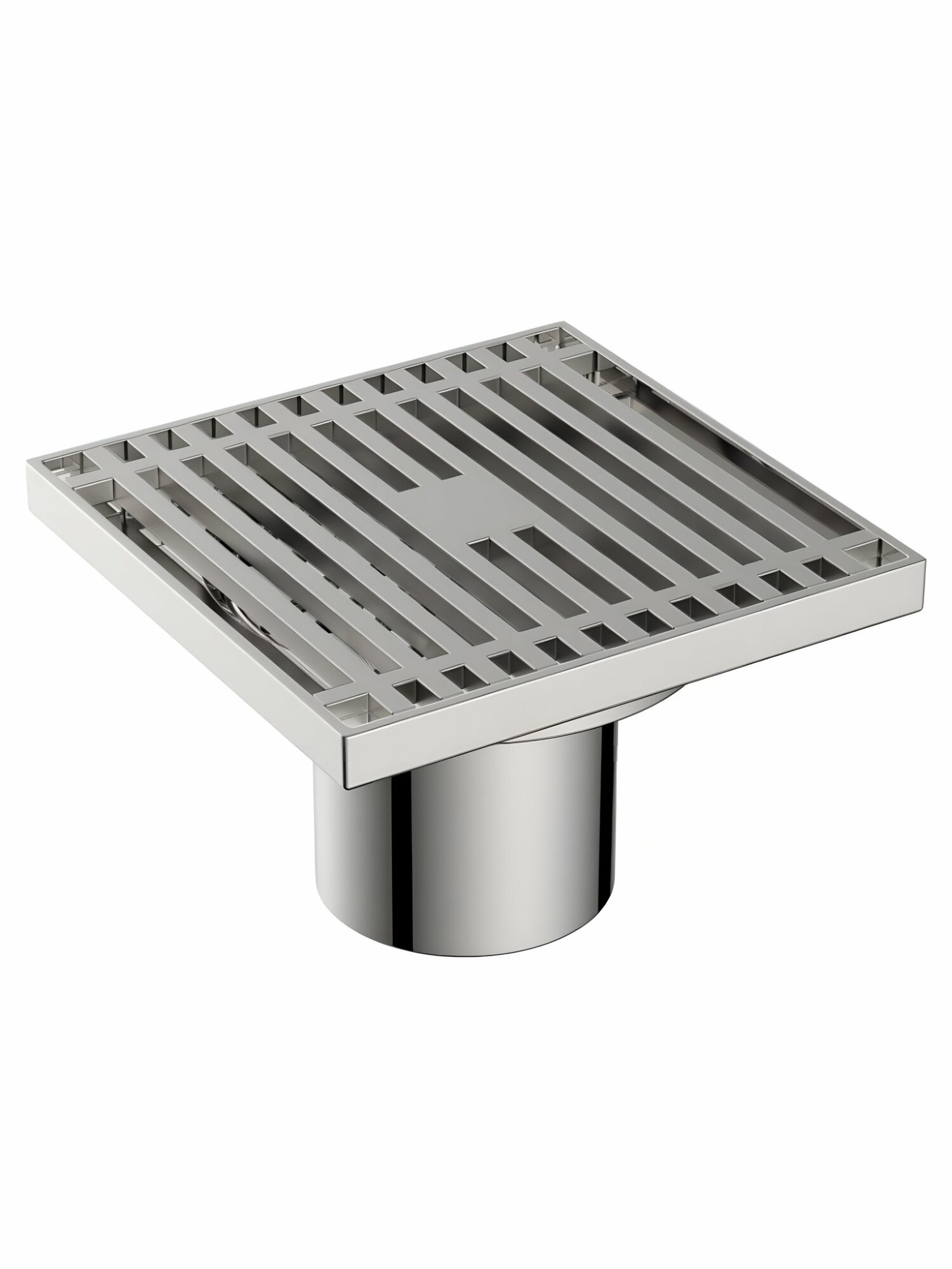 Трап сливной прямой, 50 мм, 100х100 мм, Diadonna, нержавеющая сталь, DS43-100S