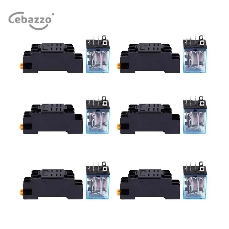 6X LY2NJ HH62P-L JQX-13F 220 В переменного тока катушки DPDT силовых реле 8 Pin ж PTF08A Гнездо