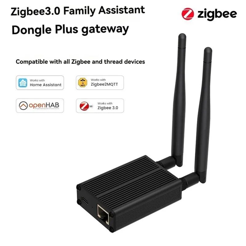 Беспроводной Шлюз Zigbee 3.0 2MQTT Dongle Plus Stick Для Home Assistant С Двумя Антеннами