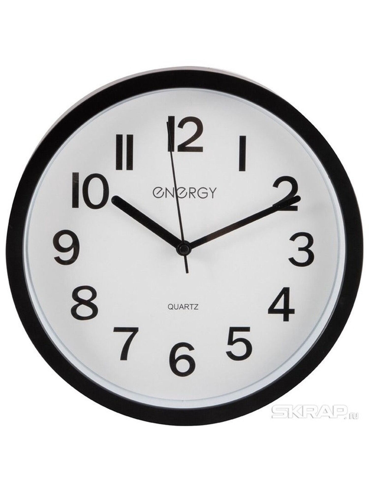 Часы настенные классические ENERGY ЕС-139, бесшумные, плавный ход, d=22 см, чёрные