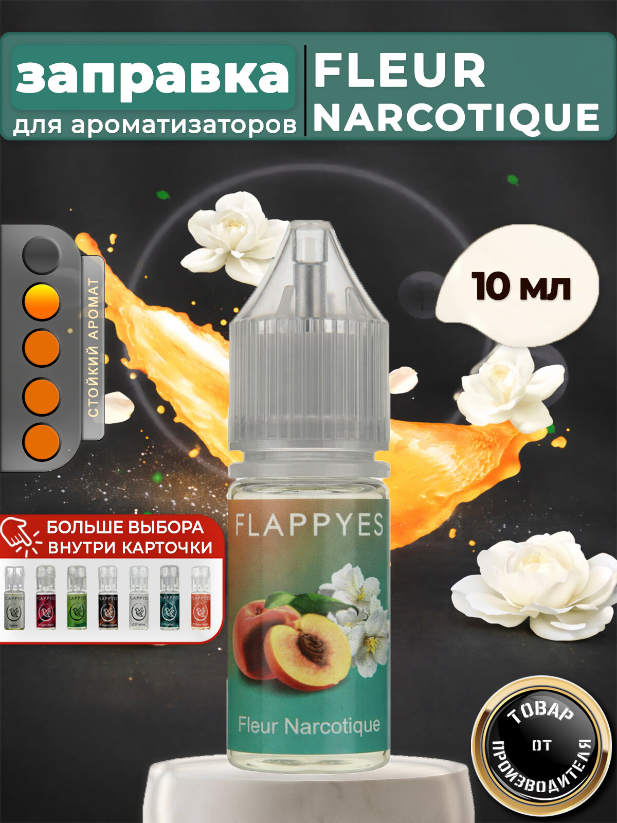 Аромамасло для заправки ароматизаторов авто и дома "Flappyes - "EX NIHILO Fleur Narcotique"
