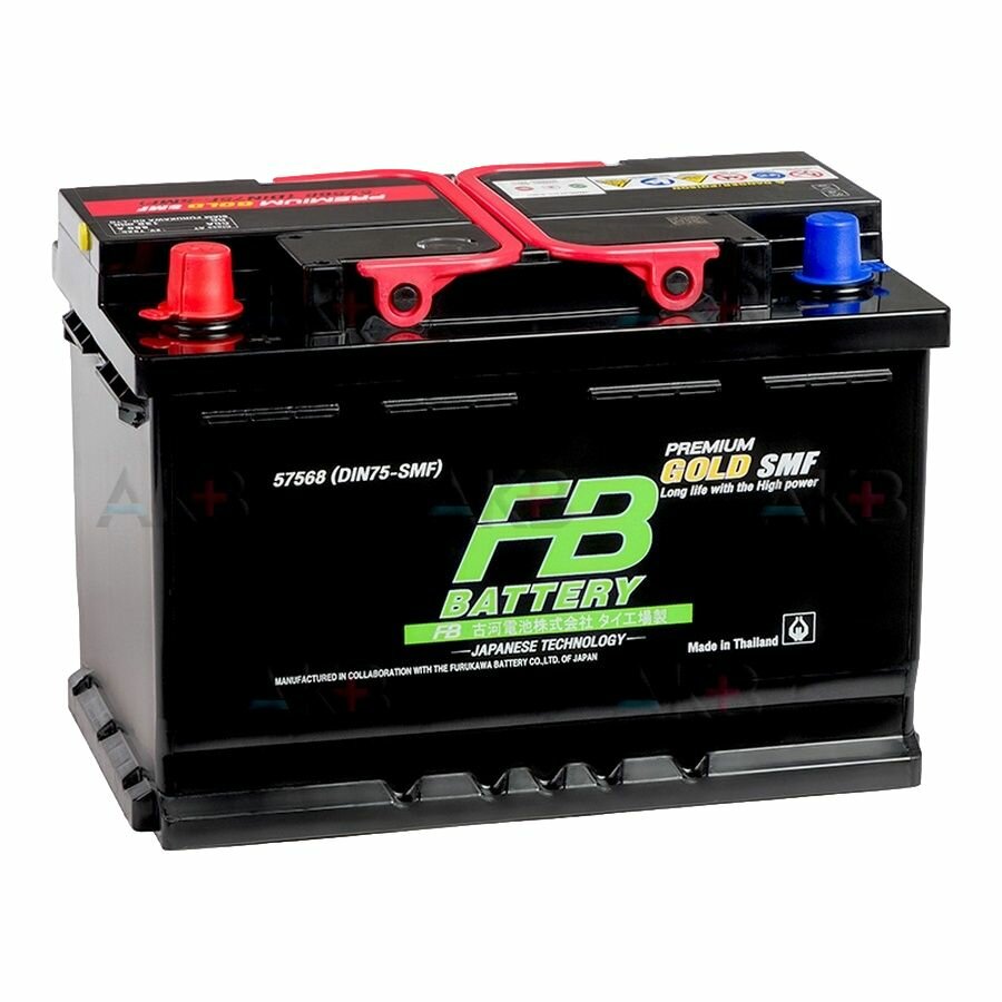 Автомобильный аккумулятор FB Premium Gold SMF 75 Ач 680A прям. пол. 57568 (278х175х190) LN3R DIN 75R