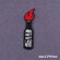 Вышивка "Make Art Not War" с огнем, 2.3*9.9 см, Черный, PE6717CT