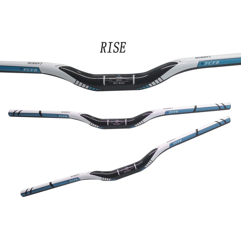 Карбоновый руль MTB 31.8 мм, синий, Rise 720mm
