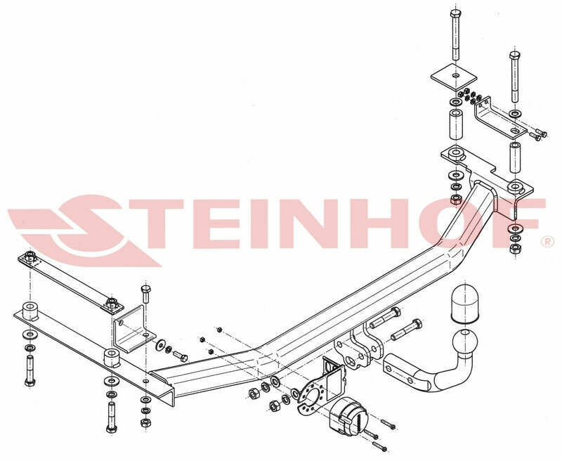 Фаркоп на Honda Jazz 2008-2014 (паспорт и сертификат в комплекте)(без электрики) Steinhof. H-069