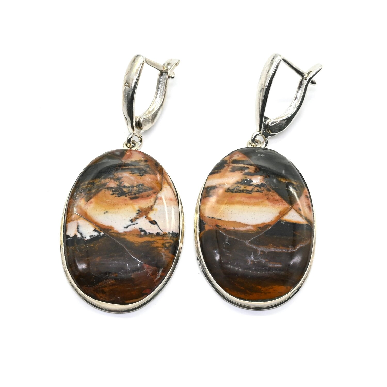 Серьги Радуга Камня, яшма