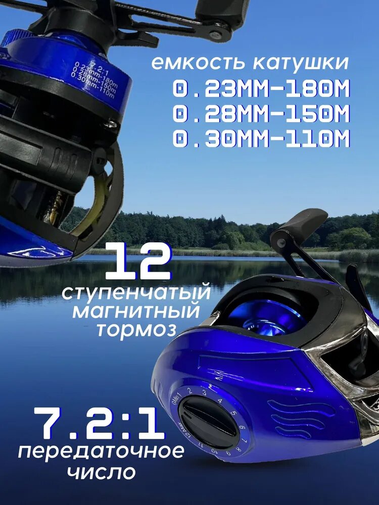 Мультипликаторная катушка под правую руку, размер 2000, 18+1 подшипников, с алюминиевой шпулей и запасной шпулей — фото 1