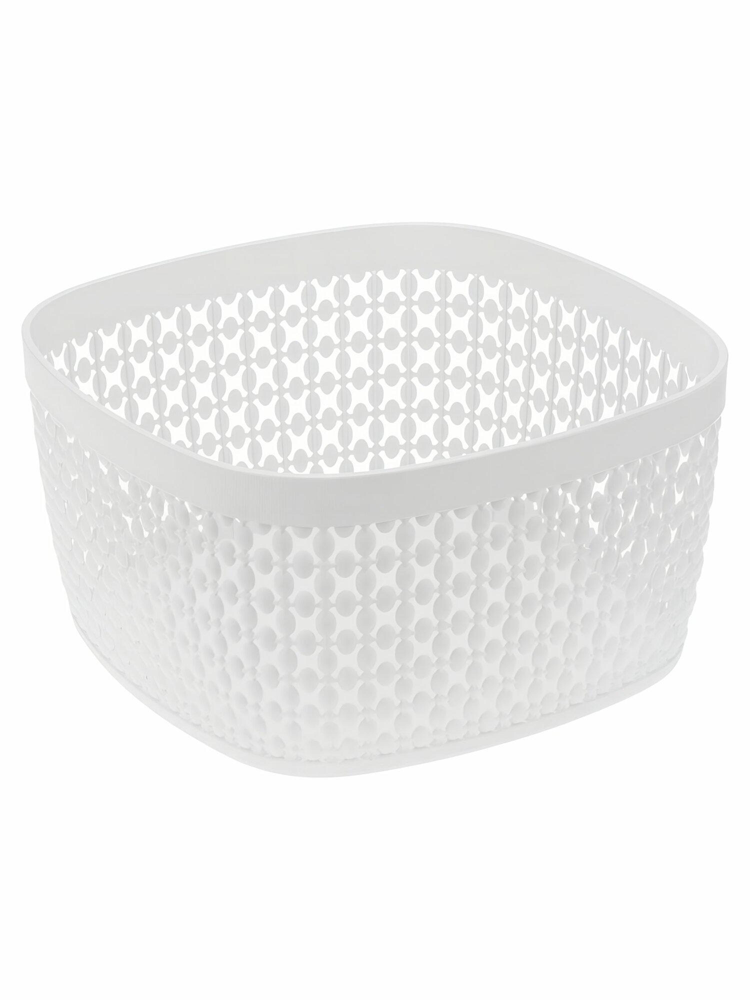 Сухарница пластиковая Idea Пирула М1219 белая, 17x17 см, для фруктов и конфет, Россия