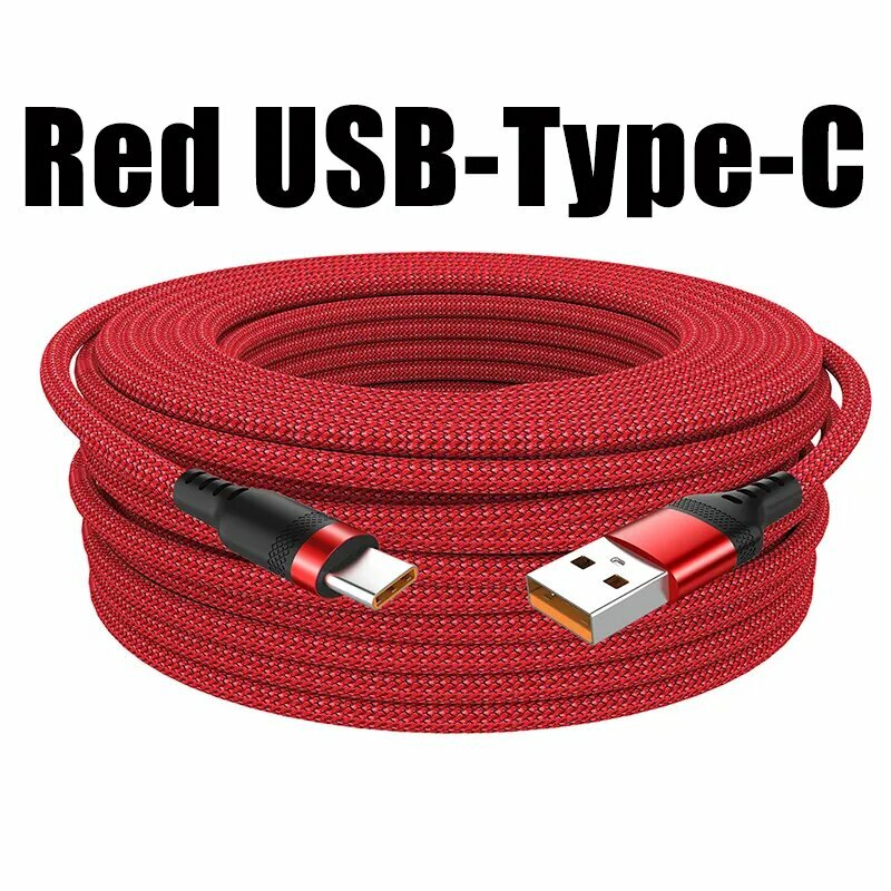 Кабель для мобильных устройств USB Type-C/USB Type-C, 8 м, красный