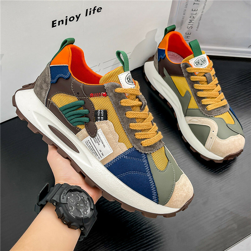 JYL Кеды Мужчины Лето Дыхающие Сетка Белая Мягкая Подошва/khaki green