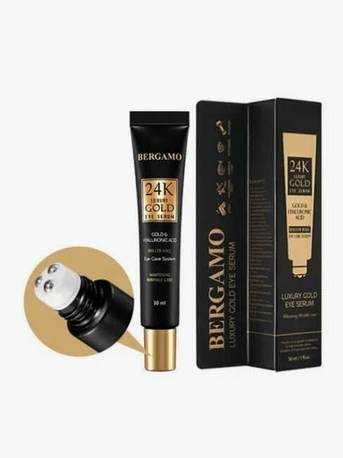 Сыворотка для кожи вокруг глаз с коллоидным золотом BERGAMO 24K Luxury Gold Eye Cream 30 ml