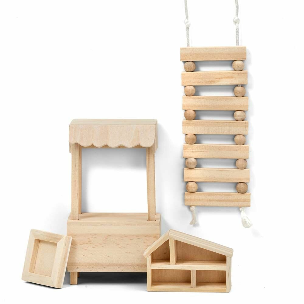 Сюжетно-ролевые игрушки Lundby - Набор деревянной мебели для кукольного домика "Сделай сам"-60-9065-00