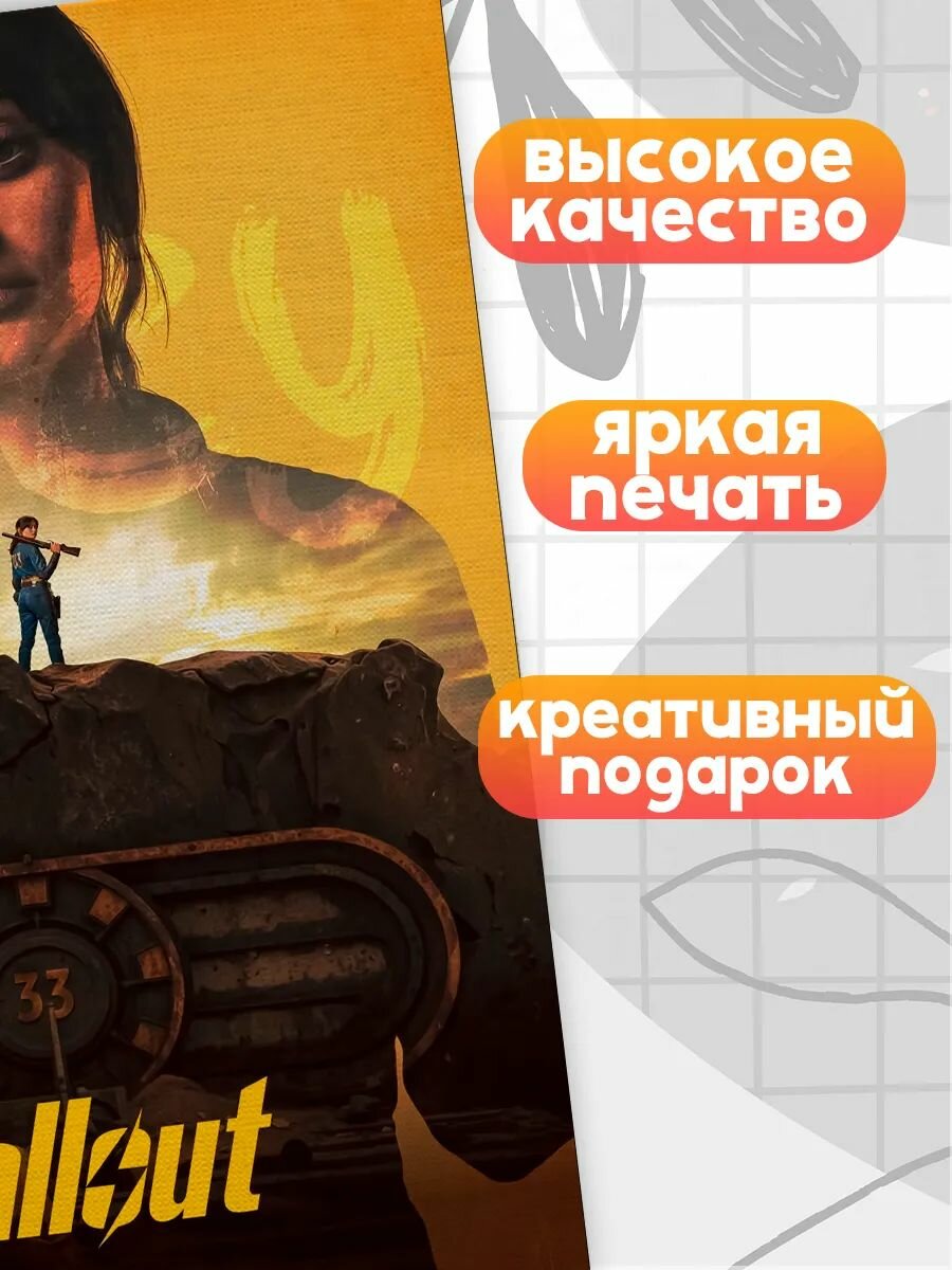 Картина на стену Fallout, на подрамнике, 1шт, 25х17 размер. — фото 1