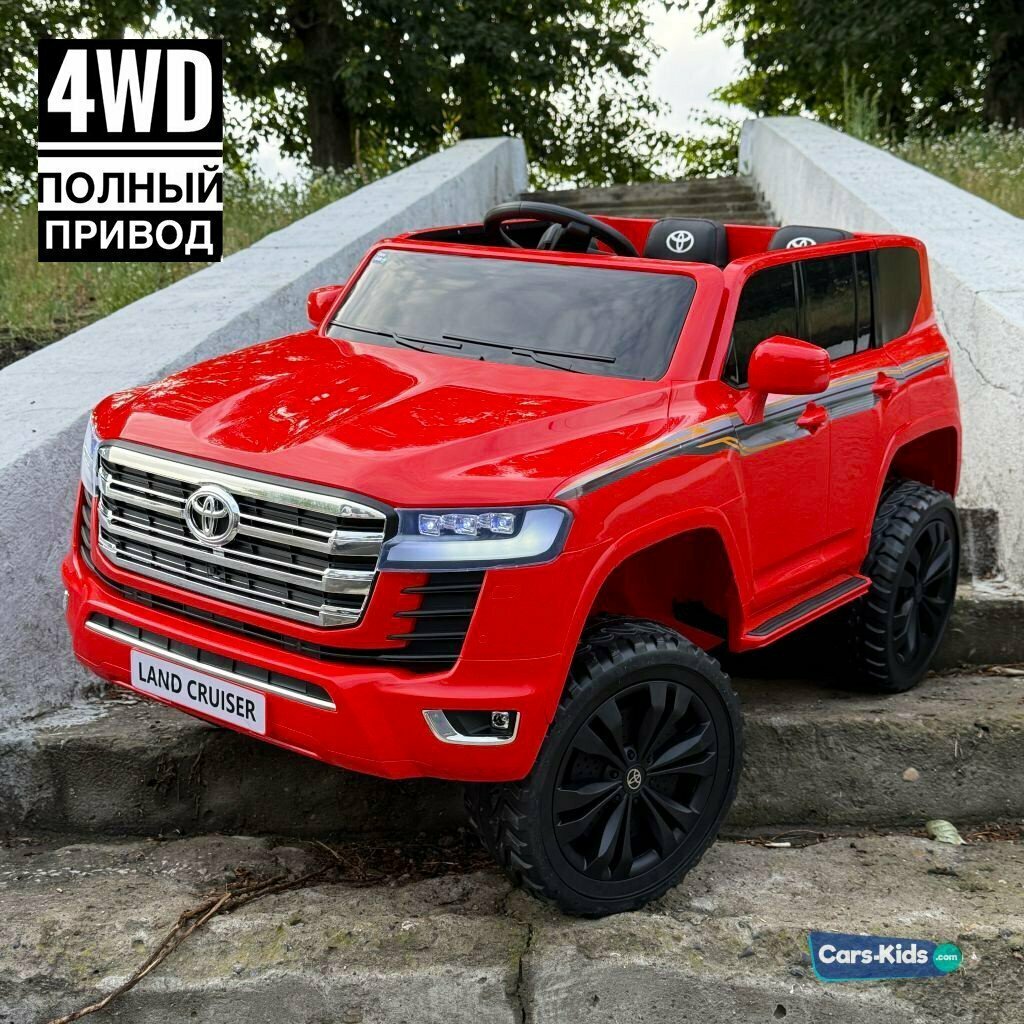 Детский электромобиль Toyota LС300 L999LL 12V 4WD красный, для детей, от 1 до 6 лет
