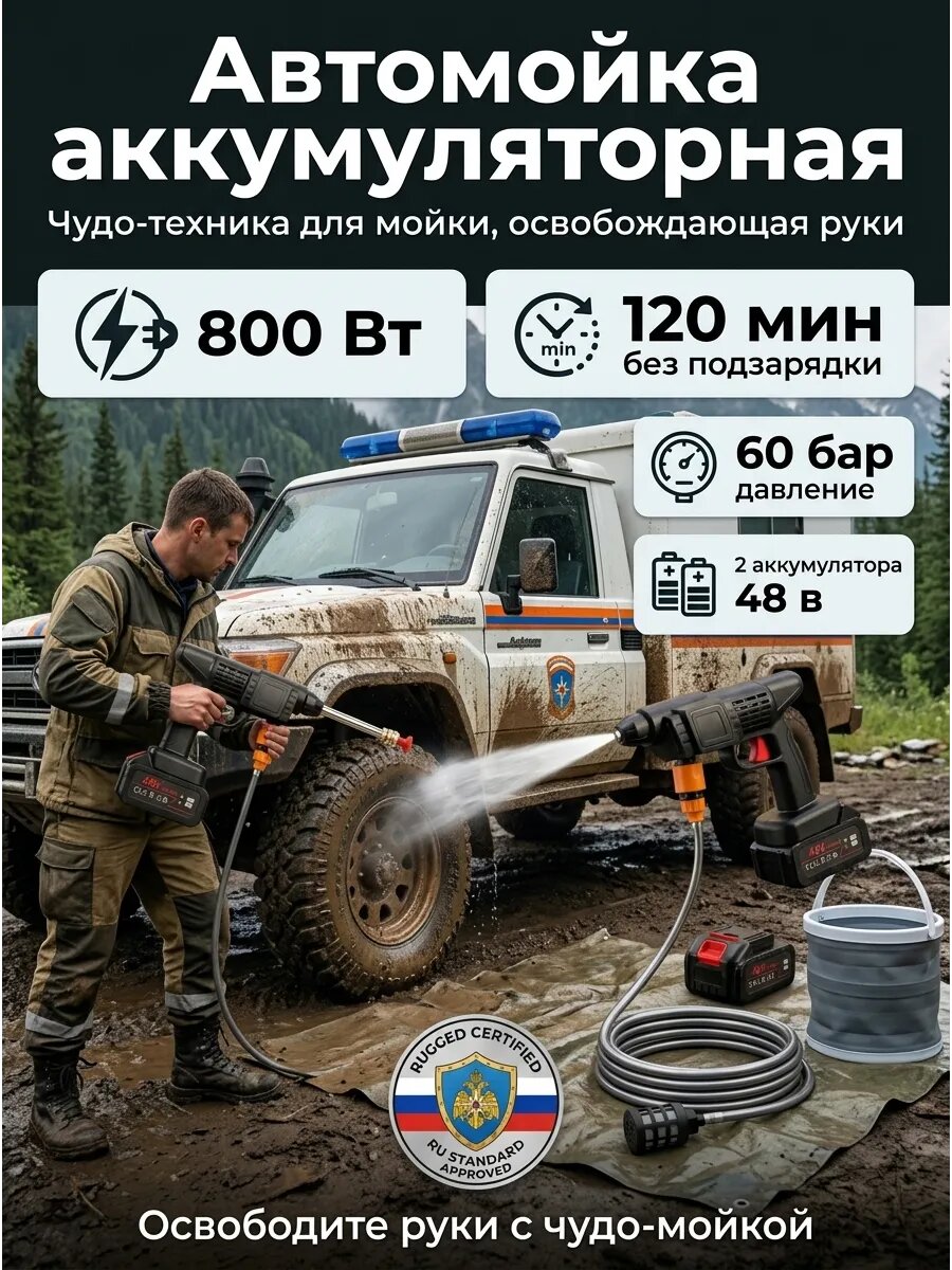 Автомойка высокого давления аккумуляторная