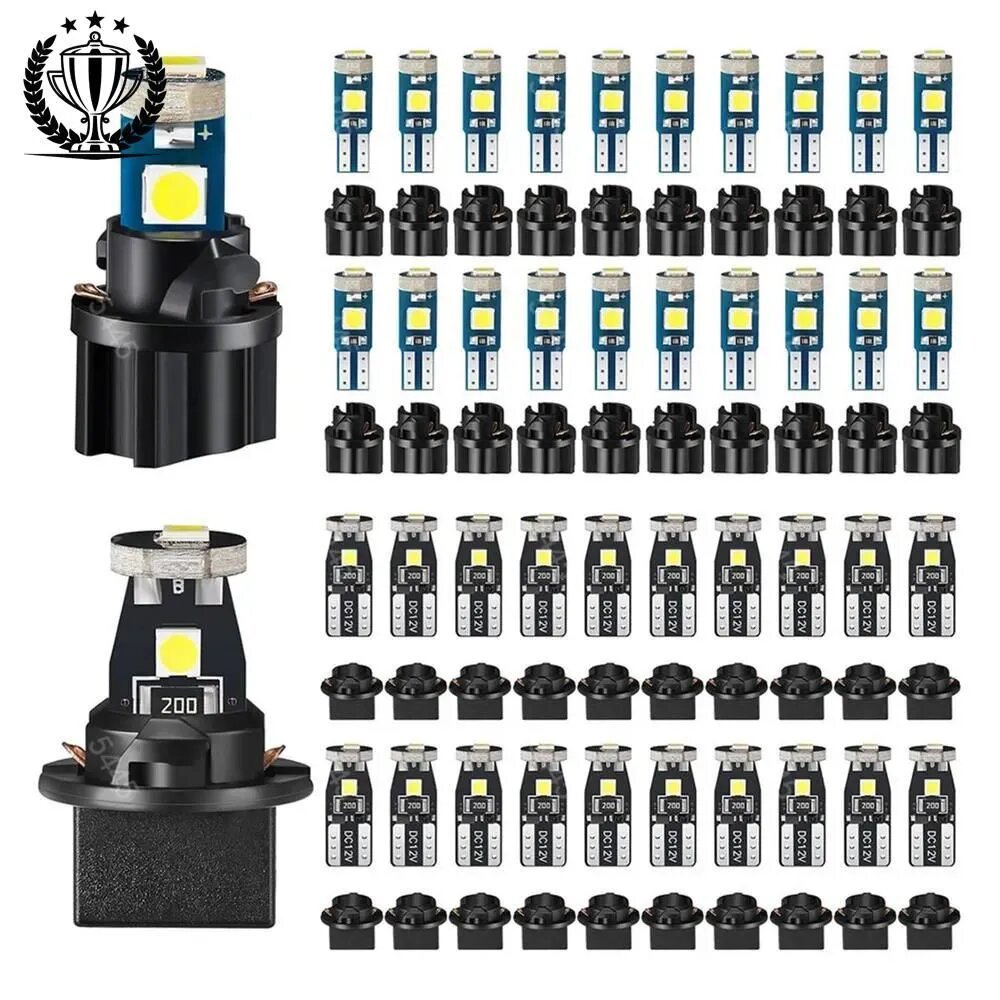 GM 40 шт. светодиодных лампочек T5 T10 для приборной панели с поворотным цоколем, подсветка приборной панели для салона автомобиля