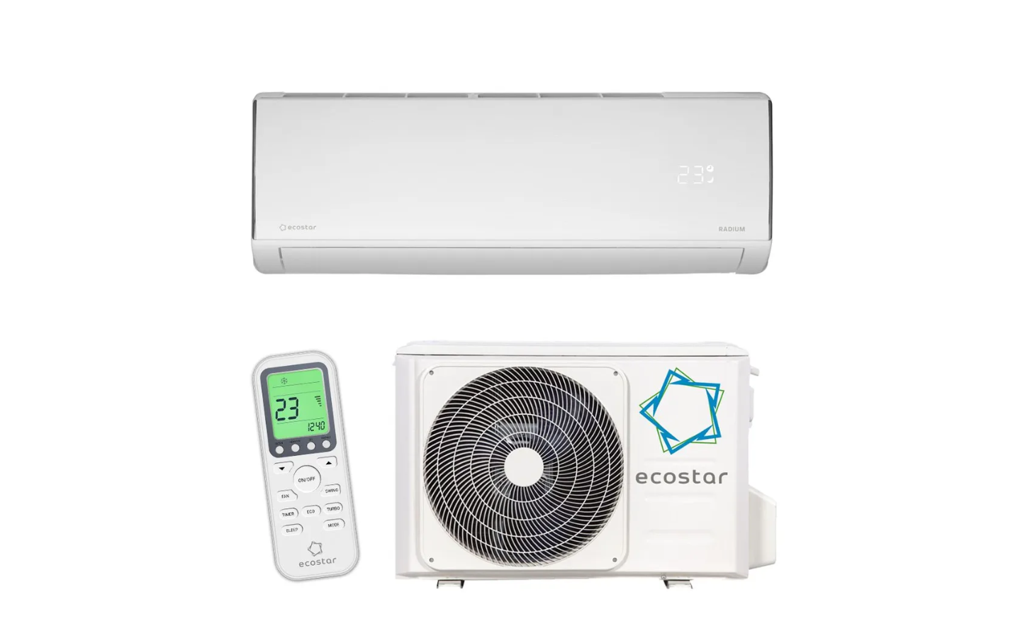 Настенный кондиционер сплит-система ECOSTAR RADIUM KVS-RAD09CH, 30м2