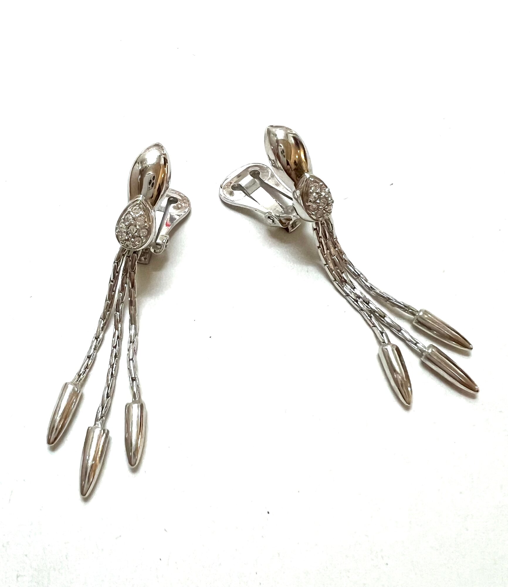 Серьги клипсы, Swarovski Zirconia