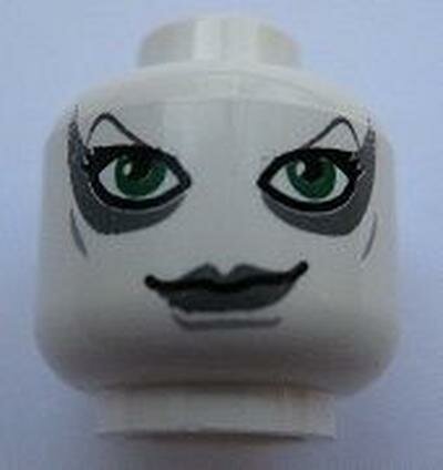 Деталь Lego 3626bpb0550 Minifigure, Head Female SW Aurra Sing, Large Green Eyes and Gray Lips Pattern - Blocked Open Stud