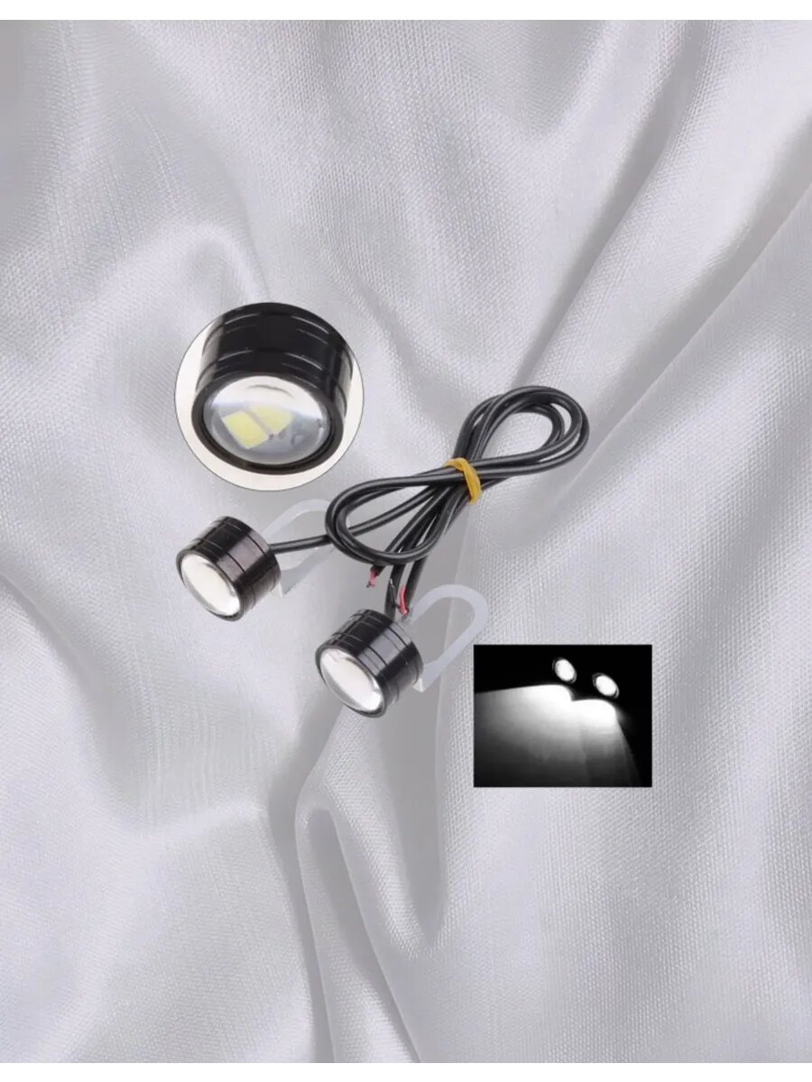LED-фары для мотоцикла «Орлиный глаз», 12 В, белые