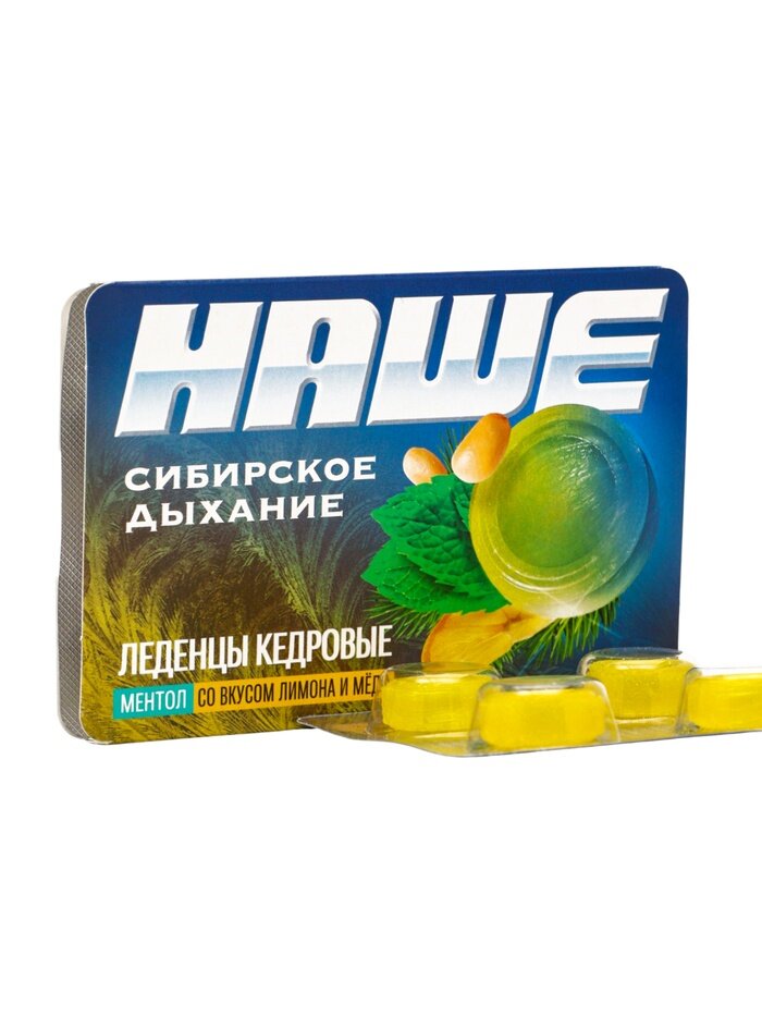Леденцы «наше», Ментол со вкусом лимона и мёда, блистер, 6 шт.