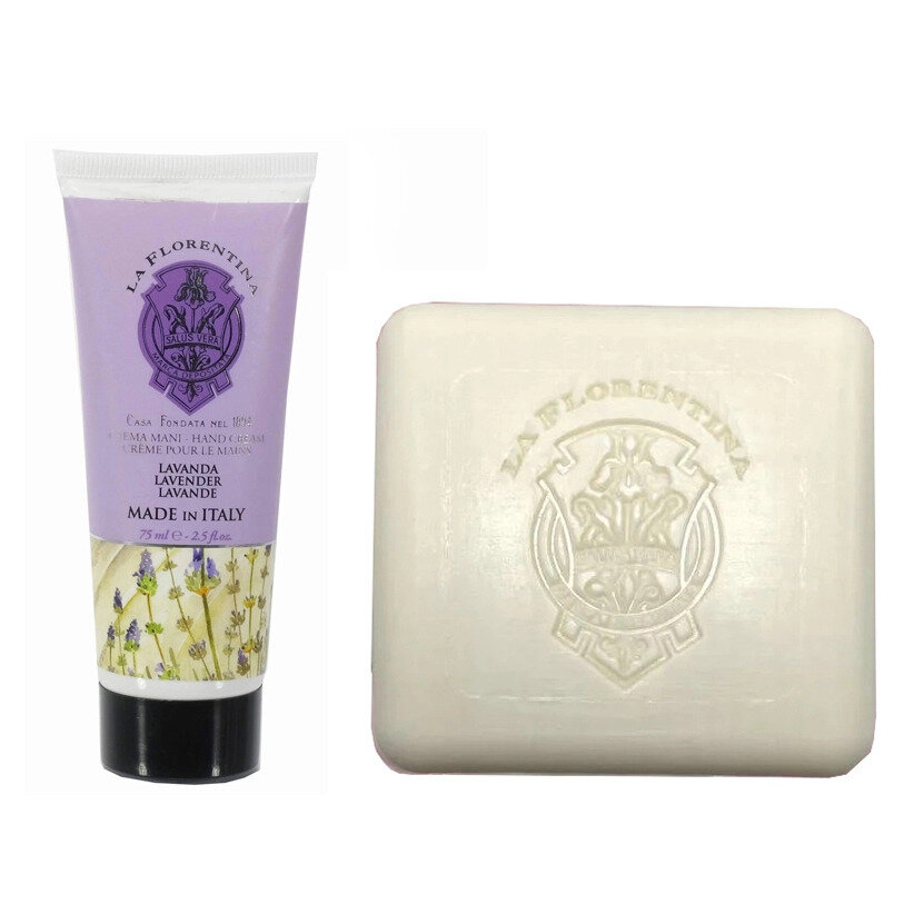 La Florentina Lavender Soap Набор (мыло + крем для рук) 106 гр + 75 мл Унисекс / Лавендер Соап / Лавандовое мыло