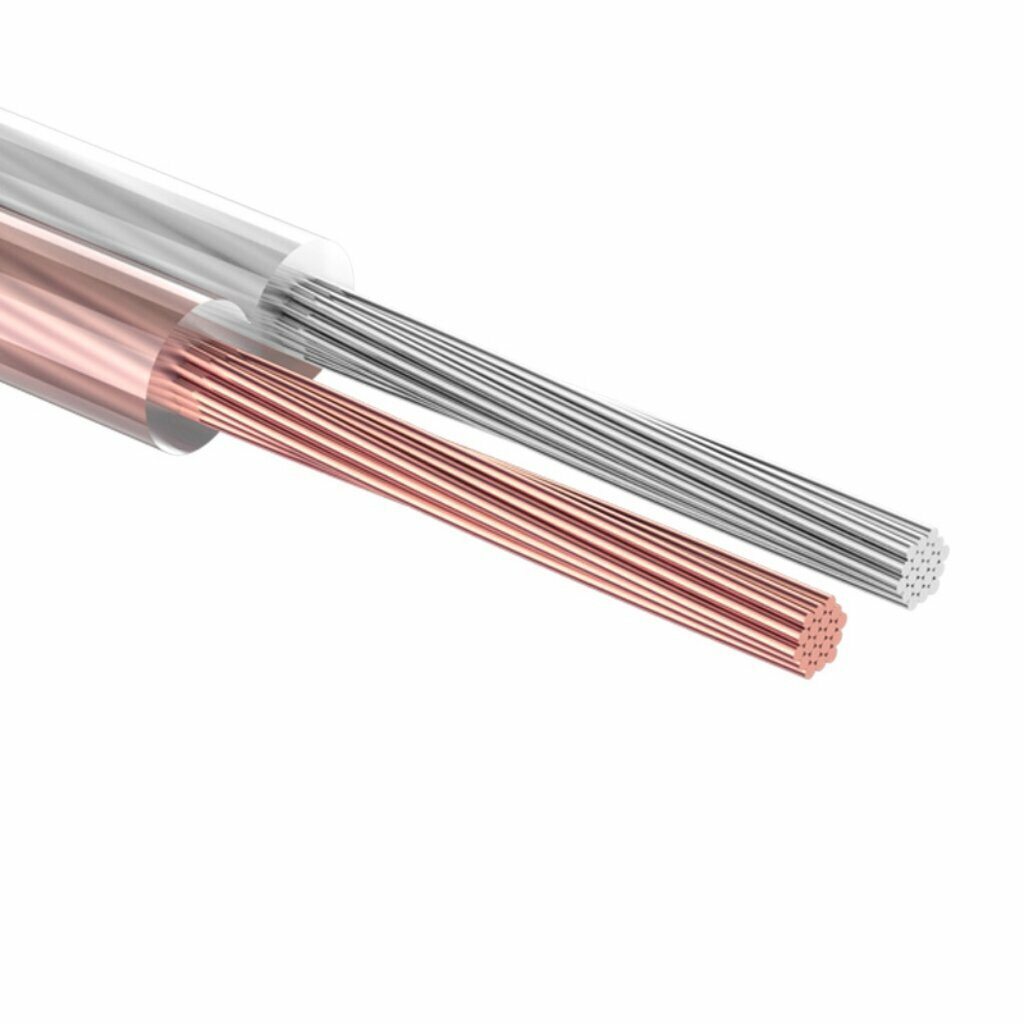 Провод акустический Rexant Silicon Plus 2х0.5 мм², 100 метров, прозрачный, для подключения акустических систем, 01-6303