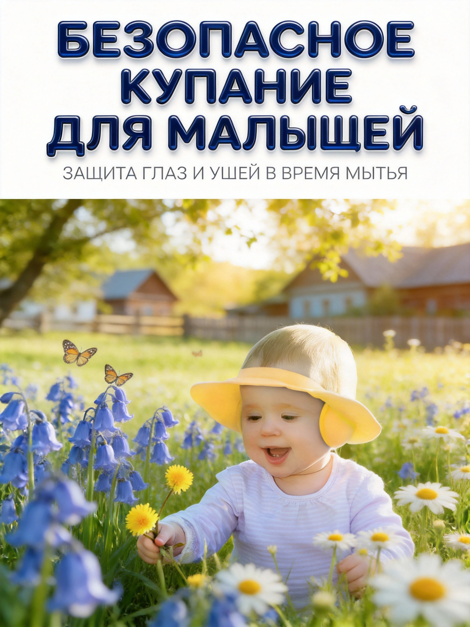 Козырек для мытья головы детям, защитная шапочка EVA 30 см с регулировкой пуговиц для купания, стрижки и как солнцезащитный аксессуар для взрослых