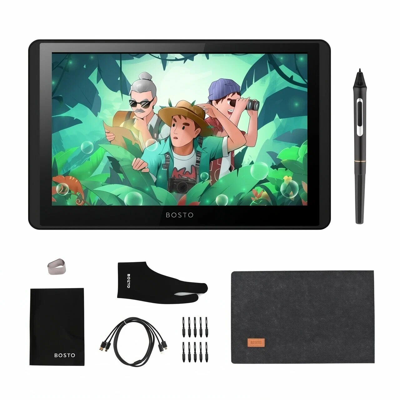 Планшет Bosto 12HD, графический, 11.6", пассивный, ЖК, A4, чёрный, USB.1366*768px