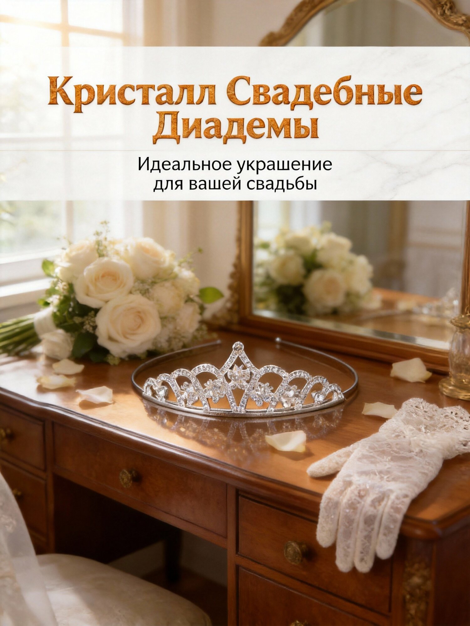 Кристалл свадебная диадема повязка с короной, серебристая из сплава 12x3,5 см для невесты и торжества