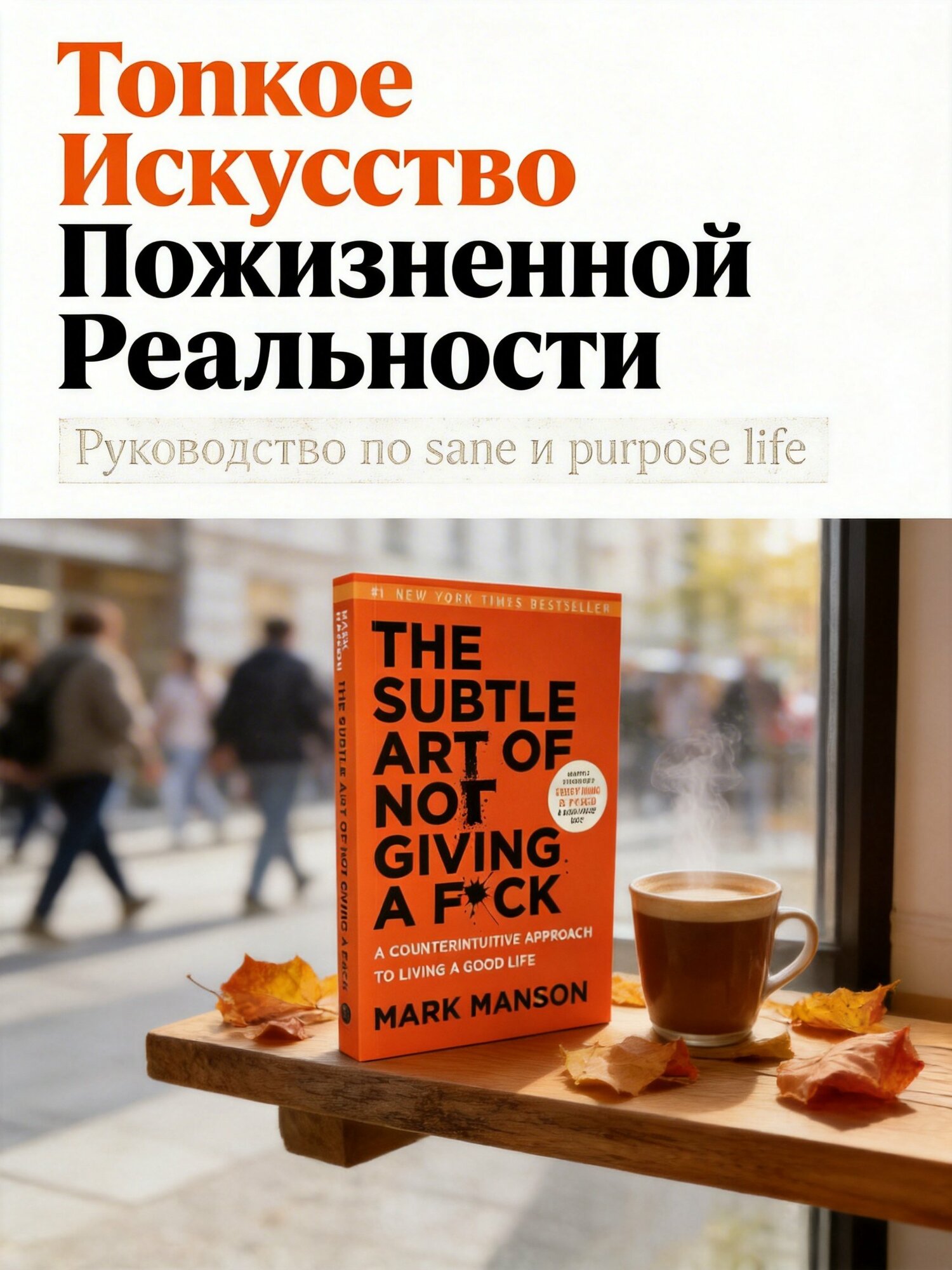 Книга на английском Тонкое искусство пофигизма, руководство по саморазвитию, личностному росту и принятию реальности