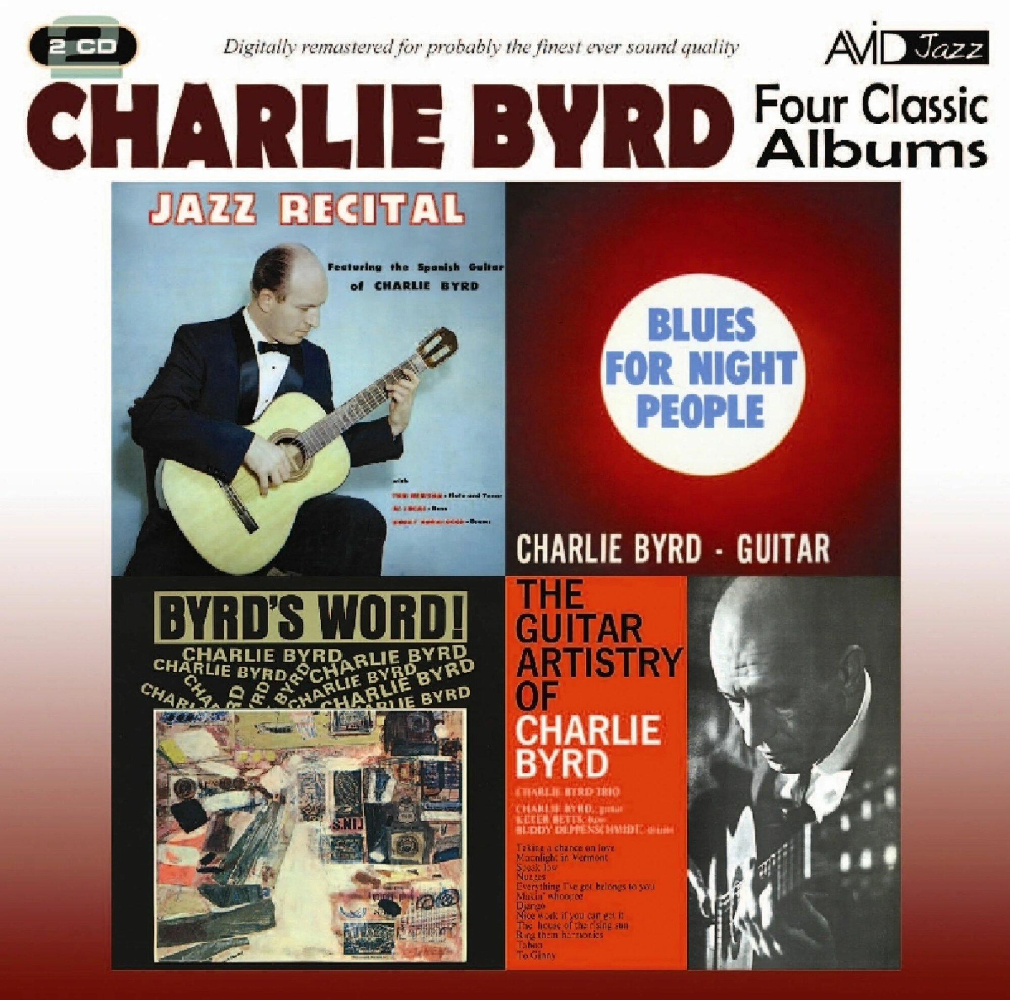 CD диск Charlie Byrd - Jazz Recital/ Blues For Night People/ Byrds Word/ The Guitar Artistry Of (2CD) 2014