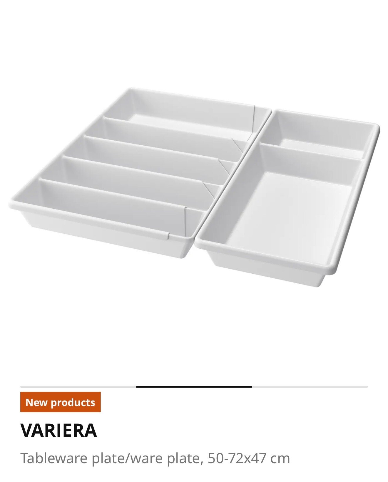 Набор лотков для столовых приборов VARIERA IKEA, регулируемая ширина, пластик