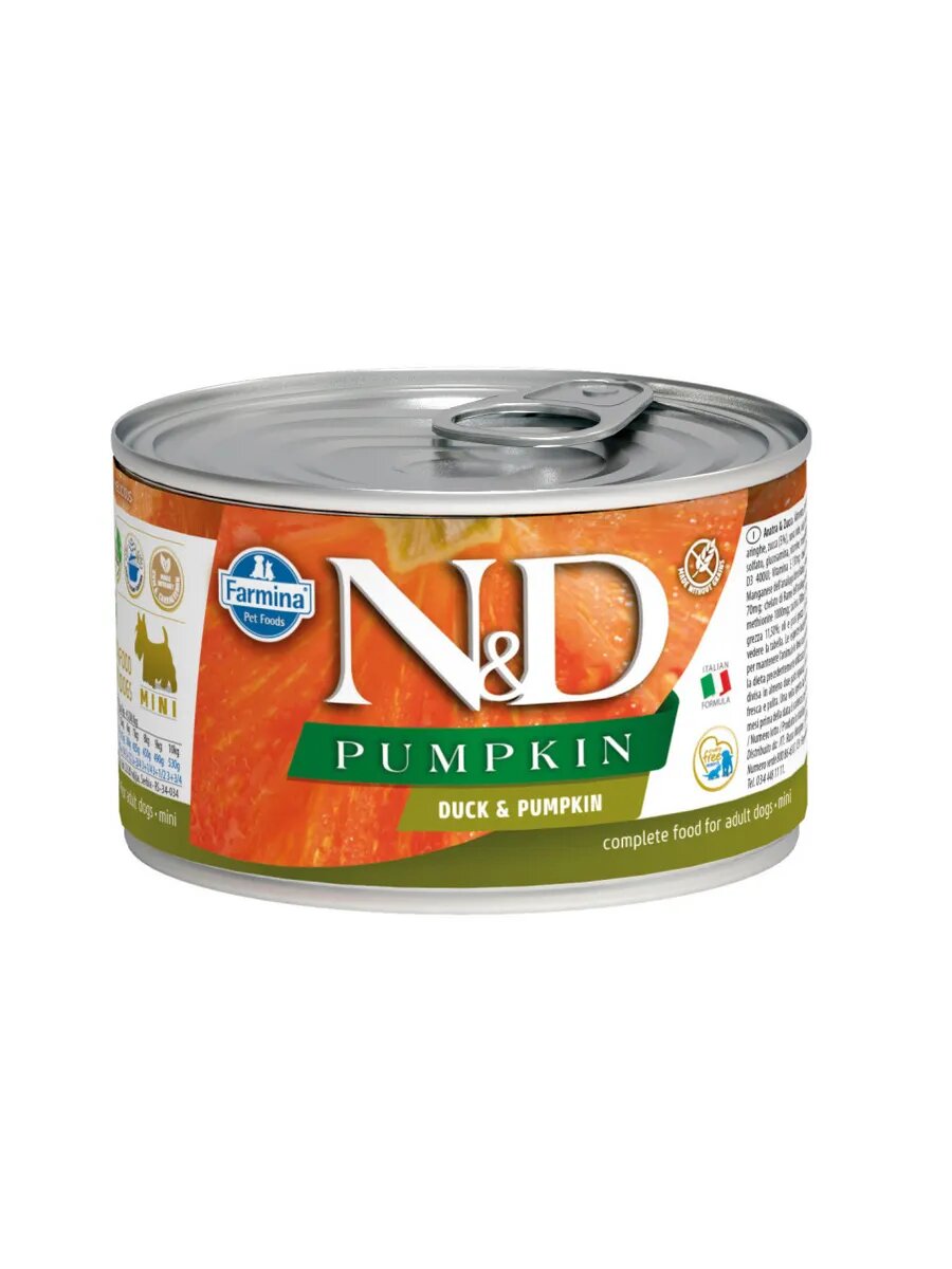 Фармина N&D Dog Pumpkin Консервы с уткой Adult mini, 140г